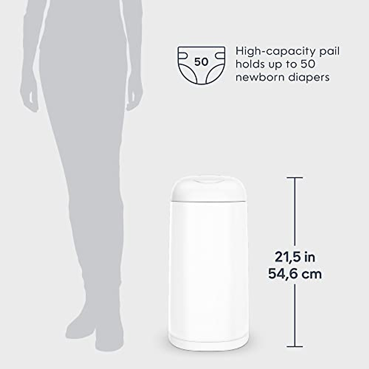 Diaper Genie Expressions Pail | Odor-Controlling Baby Diaper Disposal System | Includes Diaper Pail and 1 Starter Refill Bag