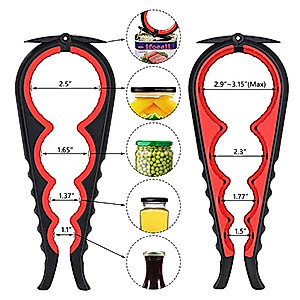 5 in 1 Multi Function Bottle Jar Opener Kit,Non Slip Safe Cut Can Lid Grip Opener,Suitable Manual Can and Jar Opener handheld for Children,Arthritis,Women,Elderly,Kitchen & Restaurant