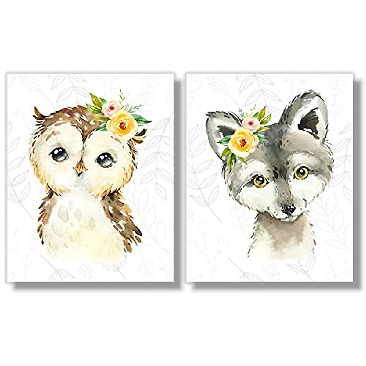 Woodland Animals Wall Art Prints - Nursery Decor - Set of 6-8x10 - Unframed - Watercolor