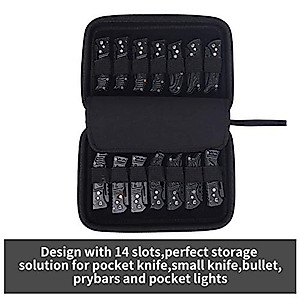 Knife Display Case, Folding Knife Holder, Knife Storage Organizer, Large Pocket Knife Storage Case, Oxford Small Knife Roll Pouch Carrier Bag for Survival Tactical Outdoor EDC Mini Knife