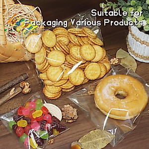 Cookie Bags 200PCS Self Sealing Cellophane Bags 4X6 Inches Small Sealable Clear Plastic Bags with Seal for Gift Giving, Packaging Candy, Snack, Treat, Products, Party Favors