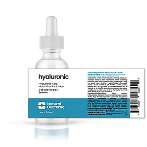 Natural Outcome Hyaluronic Acid Serum for Face | Anti-Aging Facial Serum with Vitamin b5 | Reduces Fine Lines and Wrinkles | Moisturizing and Hydrating Rescue Repair Skin Care Serum | 1 Oz