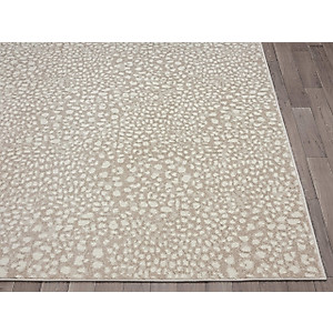 Abani Beige Cheetah Print Area Rug Rugs, Arto Collection - Contemporary Durable Accent Rug (2'x3')