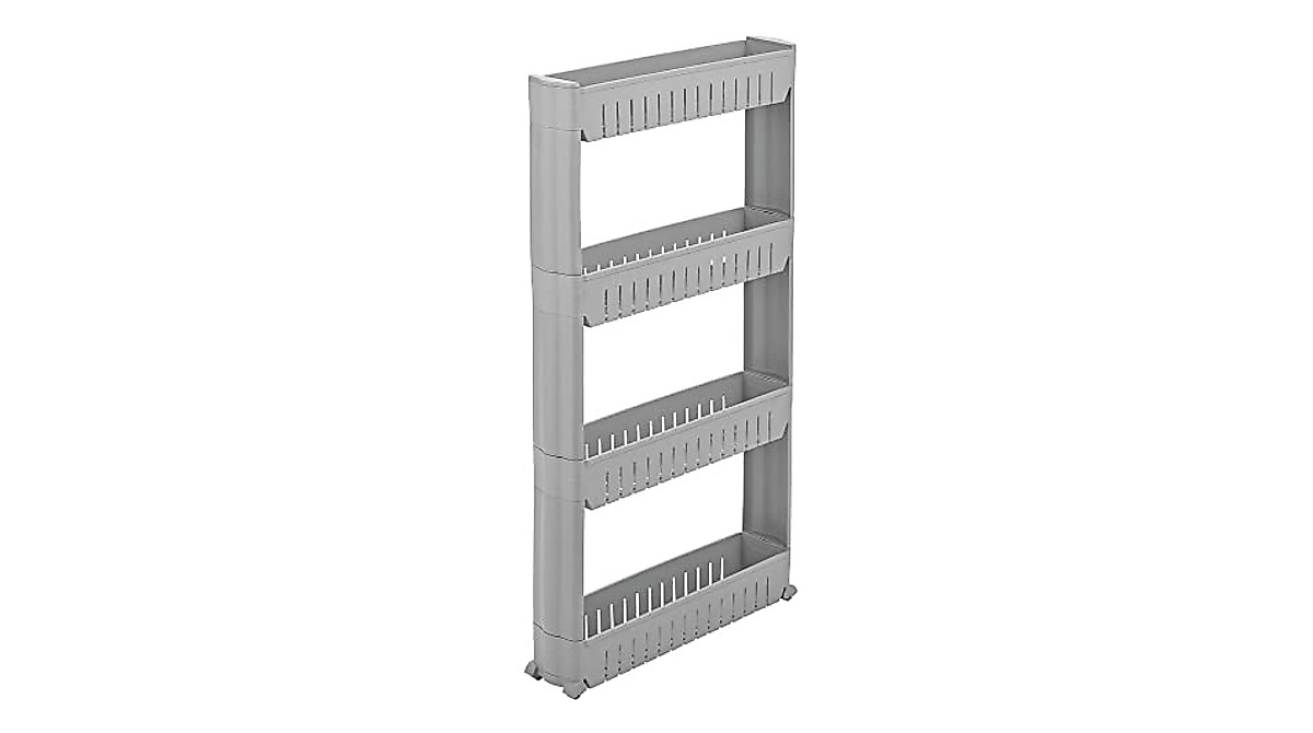 mDesign Portable Rolling Laundry Cart - 4-Tier Storage Organizer