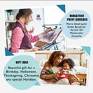 Brusarth Detail Paint Brushes Set, 16pcs Miniature Paint Brushes for Fine Detailing, Art Painting, Micro Detail Paint Brush for Acrylics, Oils, Watercolors, Paint by Number, Figurine, 40k