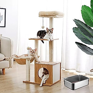 3 Pack Stainless Steel Cat Litter Box, Rust Proof Large Metal Cat Box with High Sides Nonstick Litter Pan Safe and Hard for Kitten and Bunny, Easy to Clean (15.7 x 11.8 x 5.9 Inches)