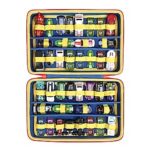co2CREA Hard Toy Cars Storage Case Compatible with Hot Wheels Toy Cars Set, Toy Car Organizer Case Hold 40 Hot Wheels Cars, Matchbox Cars, Mini Toys (Case Only)