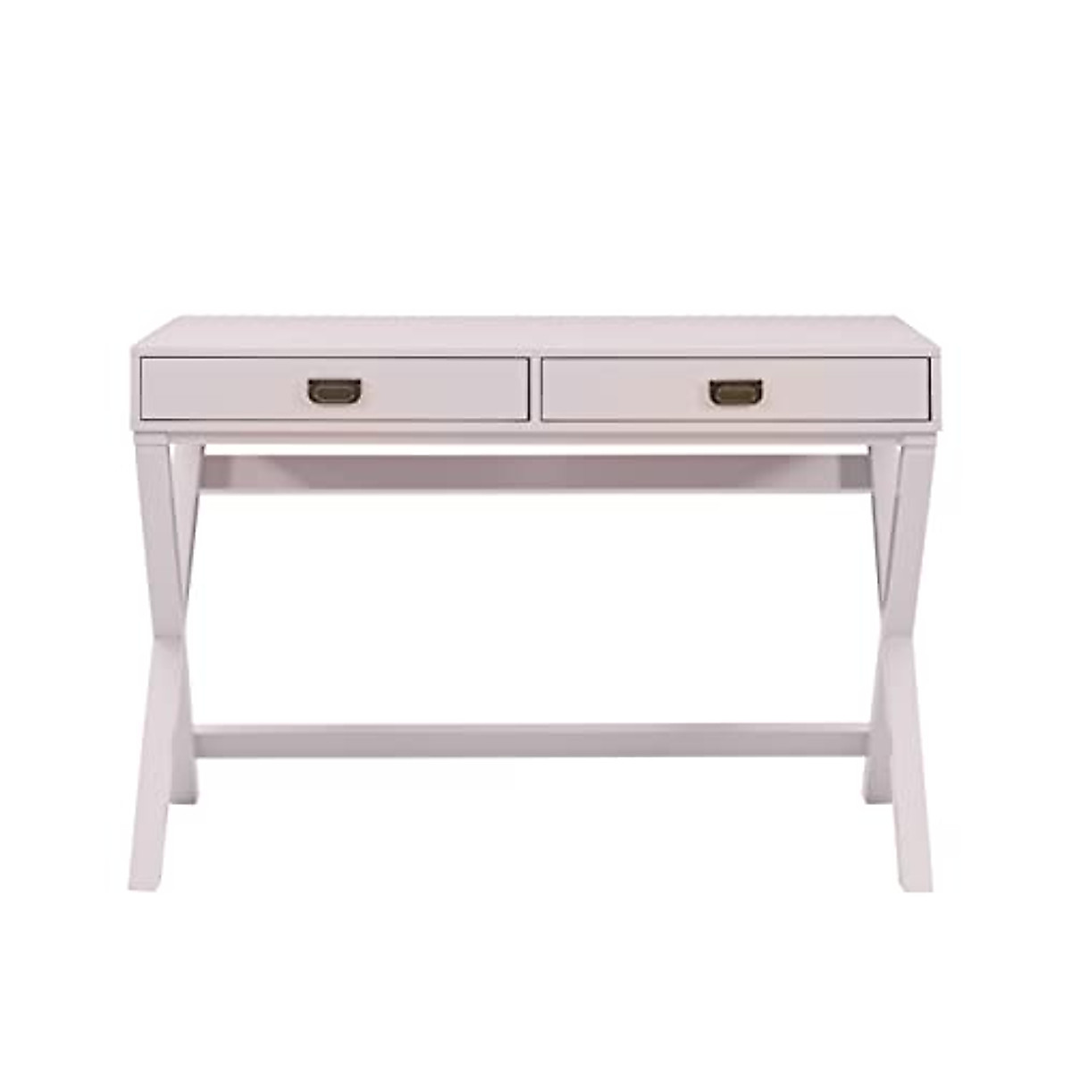 Linon Light Pink Rose Gold Hardware Jaycee X Base Writing Desk