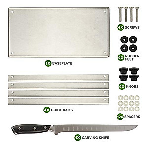 Professional Beef Jerky Slicer Making Cutting Board Kit with Jerky Legends blend of Smoky Spicy Cajun seasonings with 10 inch carving and slicing knife