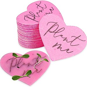 Plant Me Plantable Paper Seeded Paper Gift Wedding Party Favors for Guests- Bridal Shower Funeral Memorial Packets Hearts Only (Set of 50)