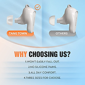 Tang Town Memory Foam Tips for Bose QuietComfort Earbuds II, No Silicone Eartips Pain, Anti-Slip Replacement Ear Tips, Fit in The Charging Case, Reducing Noise Tips, 3 Pairs (Mixed Sizes S/M/L, Gray)