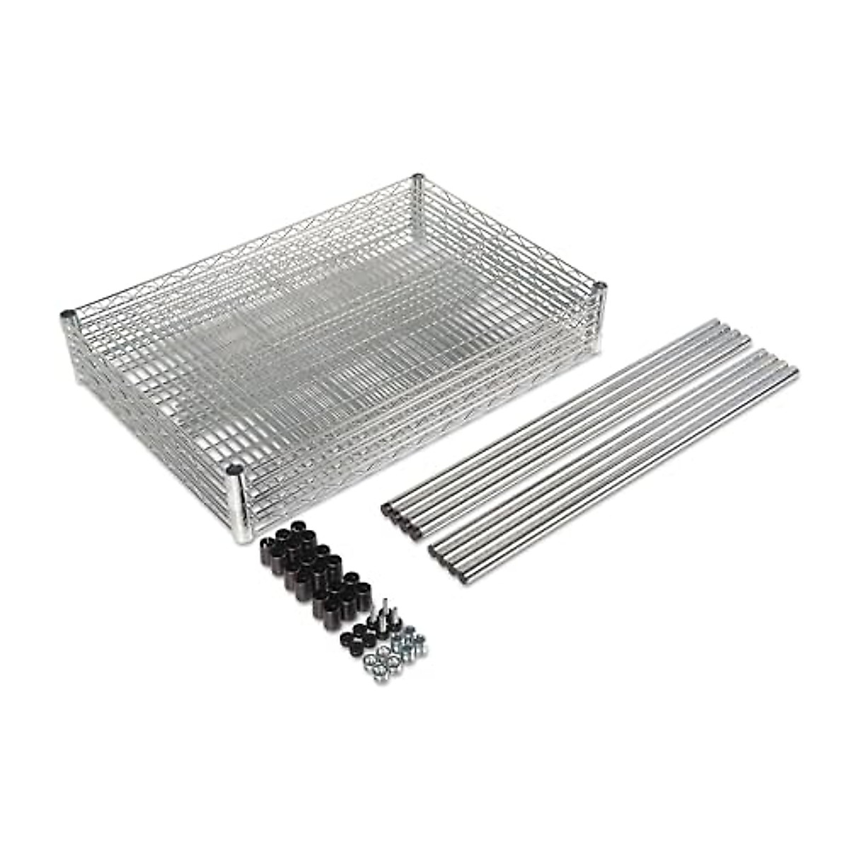 Alera ALESW504818SR NSF Certified Industrial 4-Shelf 48 in. x 18 in. x 72 in. Wire Shelving Kit - Silver