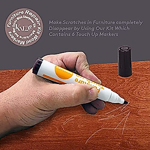 Katzco Furniture Repair Kit Wood Markers - Set of 13 - Markers and Wax Sticks with Sharpener - for Stains, Scratches, Floors, Tables, Desks, Carpenters, Bedposts, Touch-Ups, Cover-Ups