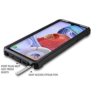 COVRWARE Aegis Pro Series case for LG Stylo 6 with Built-in Screen Protector Heavy Duty Full-Body Rugged Holster Armor Cover Belt Swivel Clip Kickstand, Black