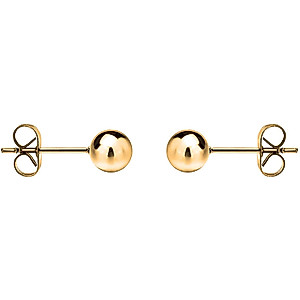 Savlano 14K Gold Ball Stud Earrings For Women - Made in Italy Comes With Savlano Gift Box (Yellow, 5mm)