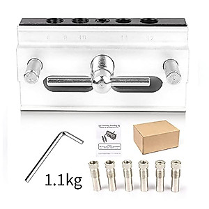 Singring Self Centering Dowel Jig Kit Doweling Jig Drill Guide Locator for Straight Holes Biscuit Joiner Woodworking Tool Adjustable Width (Sliver)
