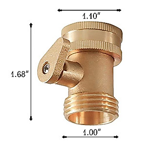 Hourleey Brass Garden Hose Shut Off Valve, 2 Pack Heavy Duty 3/4 Inch Solid Brass Garden Hose Shut Off Valve with 10 Extra Rubber Washers