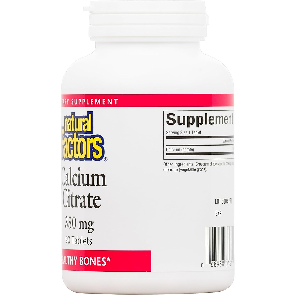 Natural Factors, Calcium Citrate, Helps Maintain Strong Bones and Teeth, 90 tablets (90 servings)