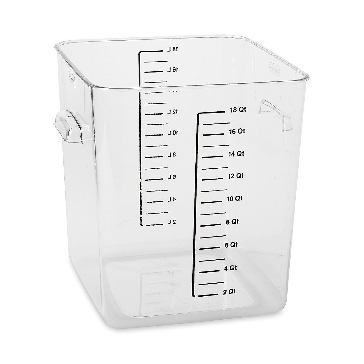 Rubbermaid Commercial Space Saving Food Service Container with Lid, 18-Quart, Clear, FG631800 and FG652300WHT