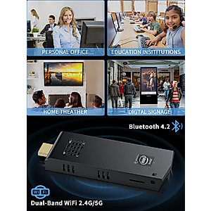 OUVISLITE Mini PC, Mini PC Stick 8GB RAM 128G ROM Atom X5-Z8350 Mini Computer Stick Win 10 Pro PC Stick 4K HDMI 2.4G / 5G WiFi Bluetooth 4.2 Auto Power On Business Office Home Theater