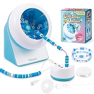Tilhumt Bead Spinner, Clay Beads Spinner for Making Cute Friendship Bracelets, Electric Bead Spinner for Jewelry Making, Automatic Bracelet Maker with Needles and Thread, Gift for Girls