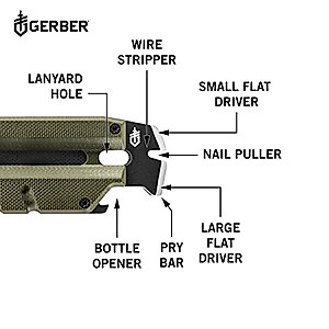 Gerber Gear 31-003743 Prybrid Utility Knife with Pry bar, Multitool Pocket Knife with Retractable Blade,EDC Gear, Green