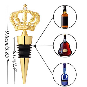 12PCS Gold Crown Wedding Favors for Guests,Funny Wine Bottle Stoppers Birthday Party Favors Bridal Shower Anniversary Return Gift (Crown Stopper, 12)