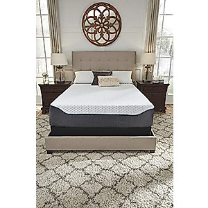 Signature Design by Ashley 14 Inch Elite Plush Mattress, Green Tea & Charcoal Infused Gel Memory Foam, Queen