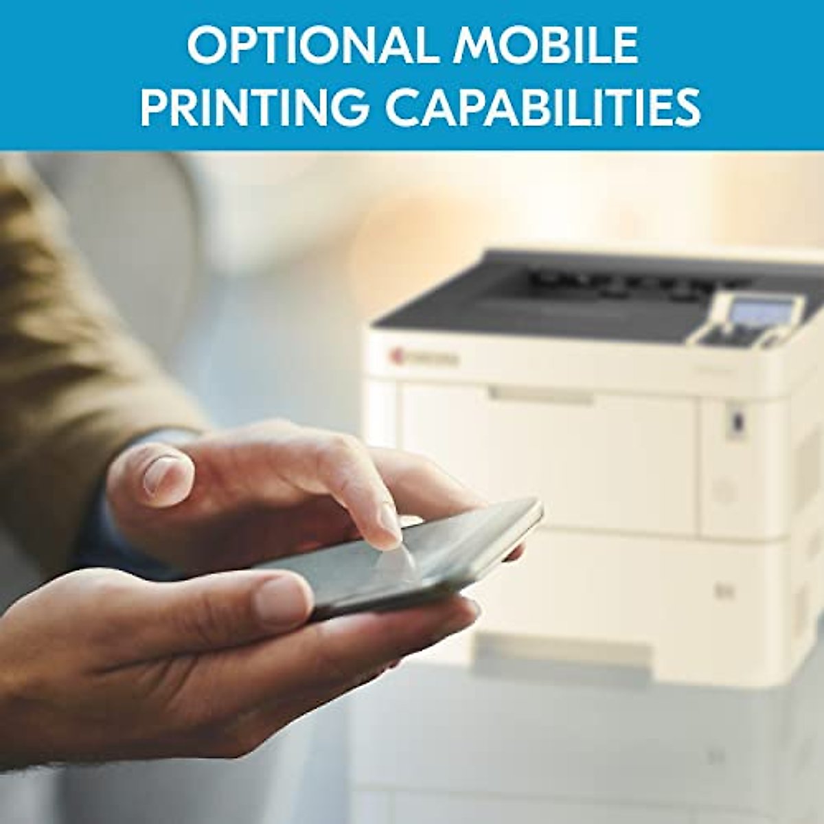 Kyocera ECOSYS PA4500x Monochrome Laser Printer, 47 ppm, 600 x 600 dpi and Up to Fine 1200 dpi, 600 Sheet Tray, 100 Sheet MPT, Duplex, 5 Line LCD w/Hard Key Panel, Gigabit Ethernet, USB, 512 MB