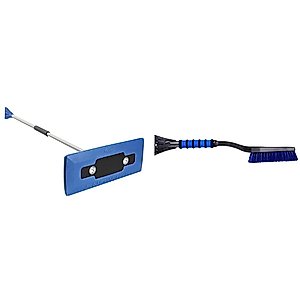 Snow Joe SJBLZD-LED 4-in-1 Telescoping Snow Broom + Ice Scraper (18-Inch) and Mallory 532 Cool-Force 26” Snowbrush with Ice Scraper