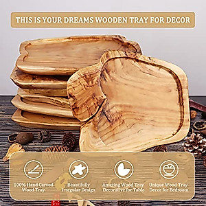 DeziWood Wooden Tray for Decor, Small Wood Serving Tray, Rustic Wood Decorative Tray, Farmhouse Candle Holder Decorative Tray for Home Decor, 13x9.8x1.5 Inch