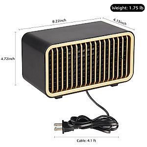 Portable Space Heater, YOUCIDI 550W / 900W Electric Heater Warmer Two Modes Energy Efficient Safe and Quiet, PTC Fast Heating Small Space Heater with Tip-over and Overheat Protection