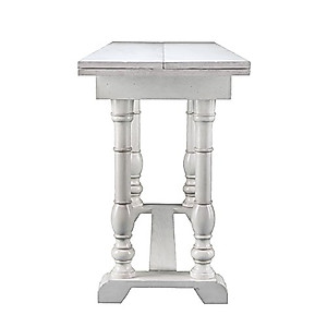 Convertible Dining Table - Expandable Wood Top Seats 2 to 6 - Double Pedestal Base