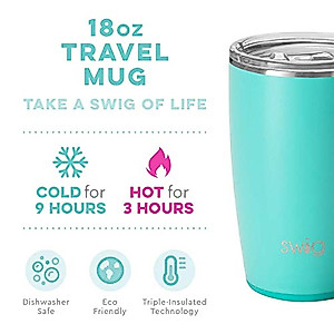 Swig Life Wanderlust + Matte Aqua Coffee Lovers Gift Set, Includes (2) 18oz Travel Mugs, Triple Insulated, Stainless Steel, Easy to Clean, and Dishwasher Safe