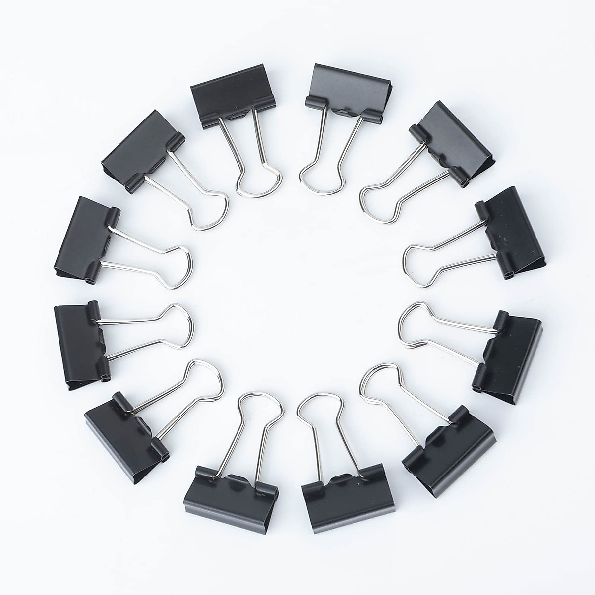 Metal Small Binder Clips Small for Paperwork,50 Pack 3/4 Inch Paper Clamps Clips Office Supplies,Mini Black Office Clips