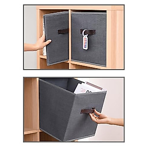 ECLAT Shoe Covers Box 13 Inch Cube Storage Bins- 1 Pack Foldable Shoe Booties Holder, Dispenser Bin for Guest, Homeowner, Realtor, Open House, Real Estate Agent Supplies, Dark Gray