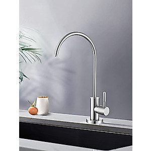Drinking Water Faucet,Lead-Free Sink Water RO Faucet,Reverse Osmosis Faucet for Kitchen Bar Sink,Brushed Nickel SUS304 Stainless Steel