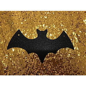 Black Glitter Bat Garland Halloween Bats Garland Banner, Bat Halloween Banner Bat Halloween Decorations for Halloween Home Mantle Haunted Mansion Decorations