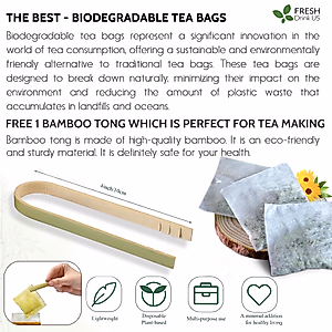 FreshDrinkUS, 100 Rosemary Leaf Tea Bags, Made with 100% Natural Rosemary Dried Leaves, Pure Rosemary Herbal Tea, No Additives, No Caffeine, No Gluten, Vegan.