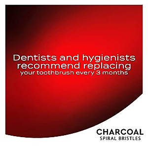 Colgate Optic White Pro Series Charcoal Toothbrushes, Adult Soft Toothbrushes with Charcoal Spiral Bristles, Helps Polish Away Surface Stains and Whitens Teeth, 2 Pack