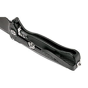Lion Steel SR22A Sleipner Frame Lock Folding Pocket Knife - Machined Aluminum Handle, IKBS Ball Bearing System, Dual Carry Clip (Black Handle, Black Blade), one Size