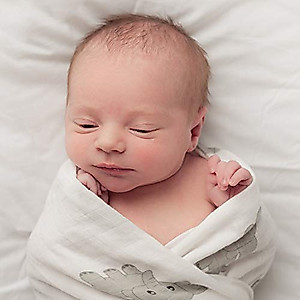 CuddleBug Muslin Baby Swaddle Blankets for Boys and Girls Size Large 4 x 4 Feet – Muslin Cotton 4 Pack (Safari Friends)