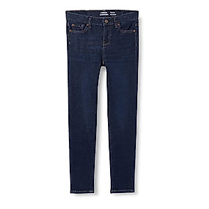 Amazon Essentials Outdoor Girls' Skinny Fit Stretch Jeans, Dark Wash, Size: 14 Slim