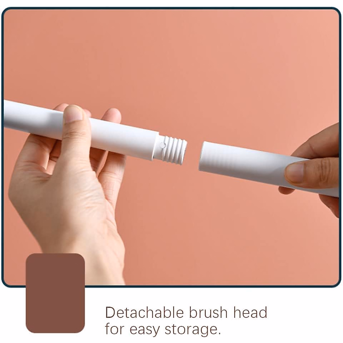 SAAKO Toilet Brush and Holder with Lid Set Plastic Wall Mount Toilet Cleaner Brush Compact Removable Toilet Bowl Brush