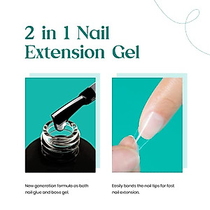 Beetles Gel Nail Kit Easy Nail Extension Set 5 In 1 Nail Glue Gel Base Coat with Pre shaped Long Coffin Soft Gel Nail Tips and Led Nail Lamp Acrylic Nail Clipper for Nail Art Diy Home Manicure