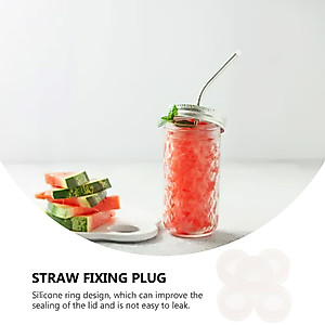 PACKOVE Silicone Straw Hole Plugs Mason Jar Lids Airlock Grommet Fermenter Lid Grommet For Mason Jars Straws Airlock Beer Wine Bucket 20PCS (Outer Diameter 17MM, Inner Diameter 10MM)