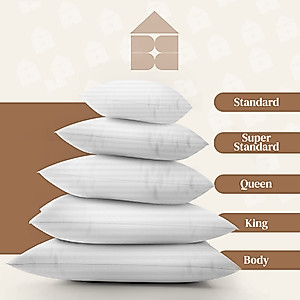 FeelAtHome 100% Cotton Pillow Protector with Zipper Waterproof Pillow Case Covers - 20x26 Inches (Pack of 4, Standard) - Noiseless Pillowcase Encasement - Zippered Pillow Protector - 20 x Pillow Cover