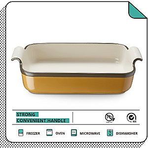 LIFVER Baking Dish, 9x13 Baking Pan, 120 Oz Large Lasagna Pan Deep, Ceramic Bakeware, Rectangular Casserole Dishes for Cooking Roasting Turkey Lasagna, Gifts for Baker, 3.8 Qt