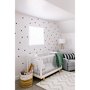 Modern Maxwell Wall Art Decals for Boys Girls Nursery, Bedroom, Living Room “Arizona” Black Triangle Room Sticker 80 Pieces