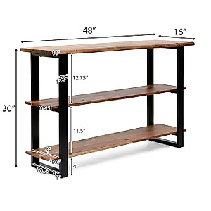 Christopher Knight Home 313611 Console Table, Black + Natural 16 in x 48 in x 30 in